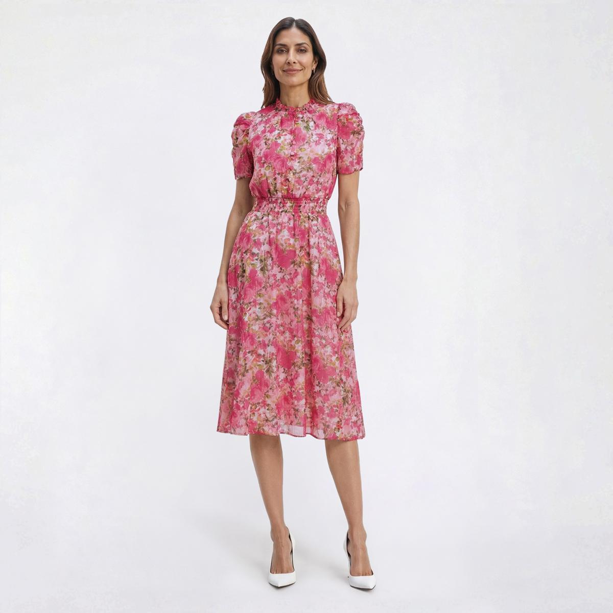 Click here for Petite MSK Caterpillar Sleeve Floral Chiffon Midi... prices